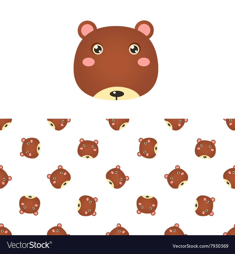 Bear Head Icon And Pattern Royalty Free Vector Image