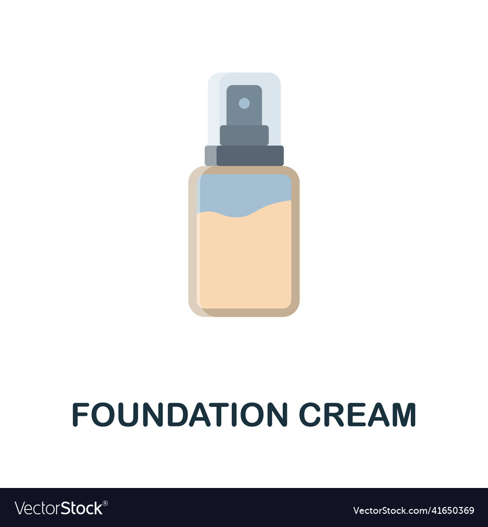 Foundation cream flat icon colored element sign Vector Image Foundation cream flat icon colored element sign Vector Image