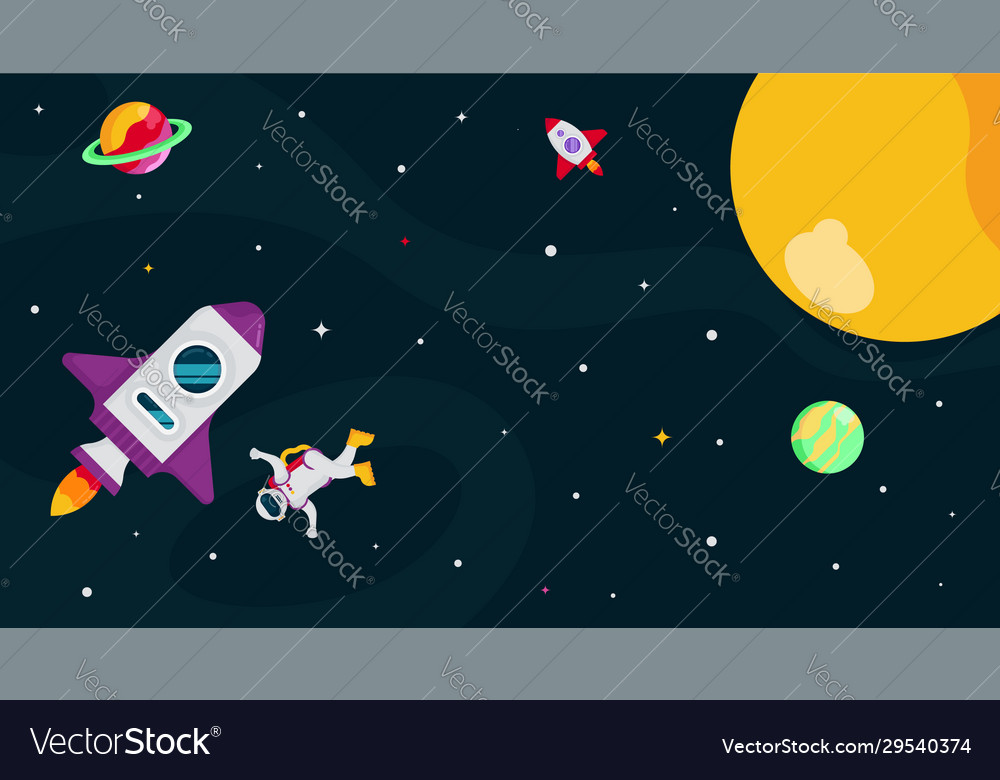 Flat outer space background Royalty Free Vector Image