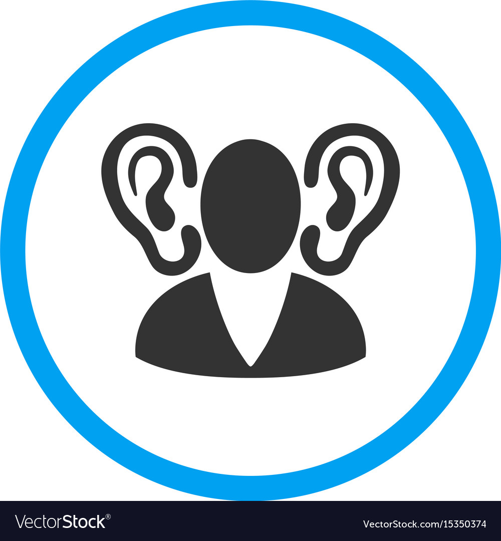 Listener rounded icon Royalty Free Vector Image