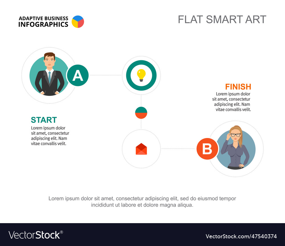 Project workflow slide template Royalty Free Vector Image