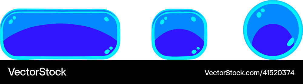 Set of different blue buttons for game or site Vector Image