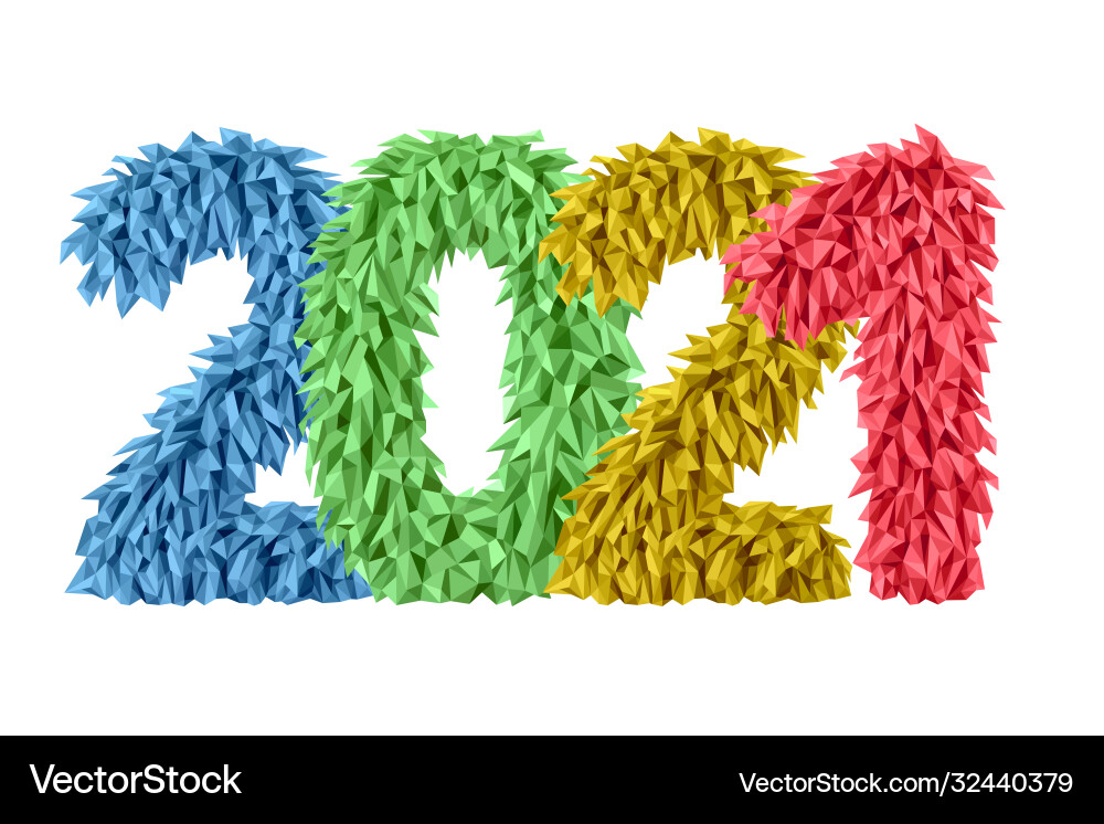 2021 from geometric frosty icicles Royalty Free Vector Image