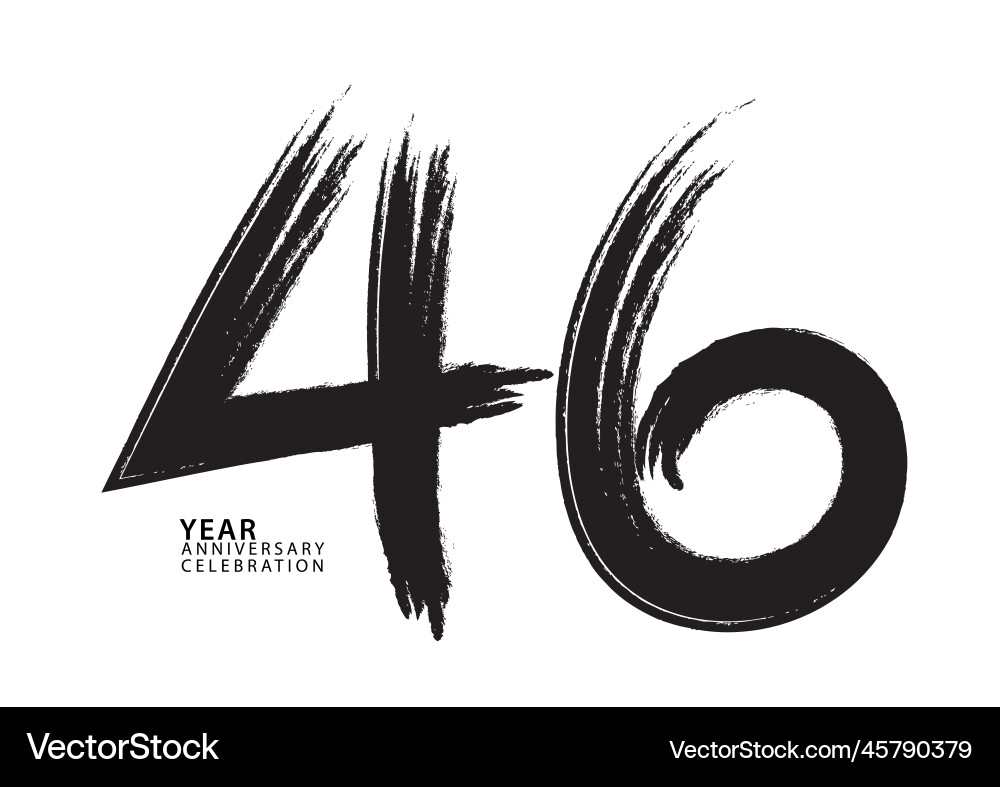 46 year anniversary celebration logotype Vector Image