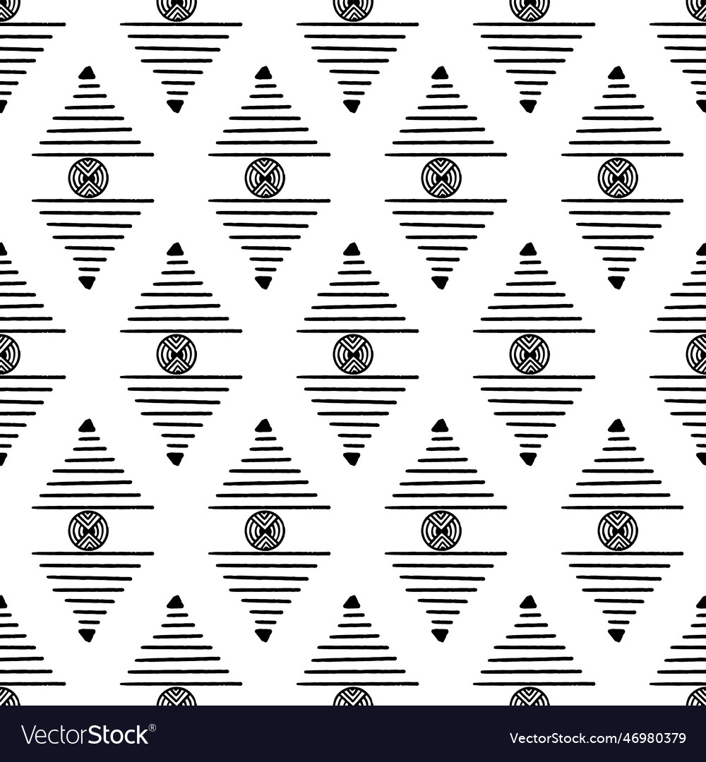 Abstract aztec triangular shapes seamless pattern Vector Image