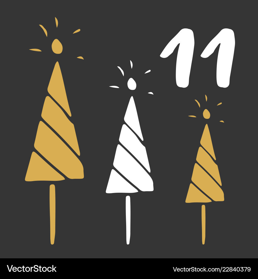 Christmas advent calendar hand drawn elements Vector Image