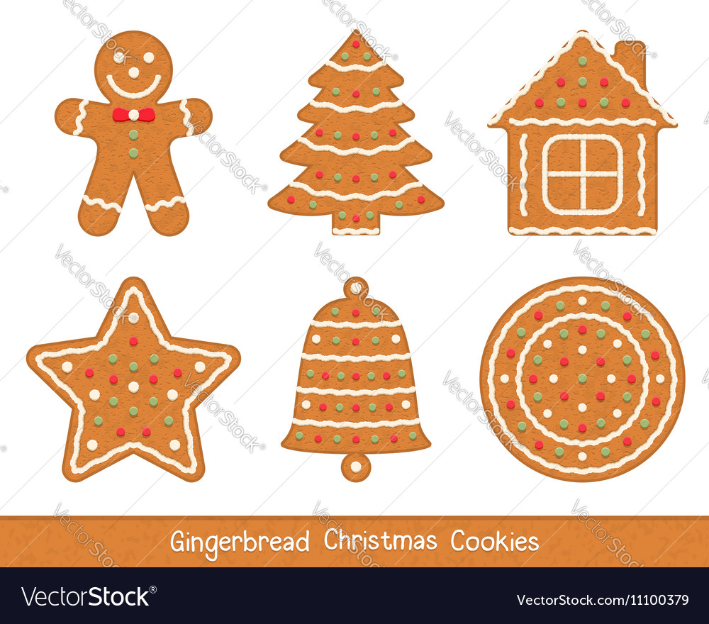Gingerbread christmas cookies Royalty Free Vector Image