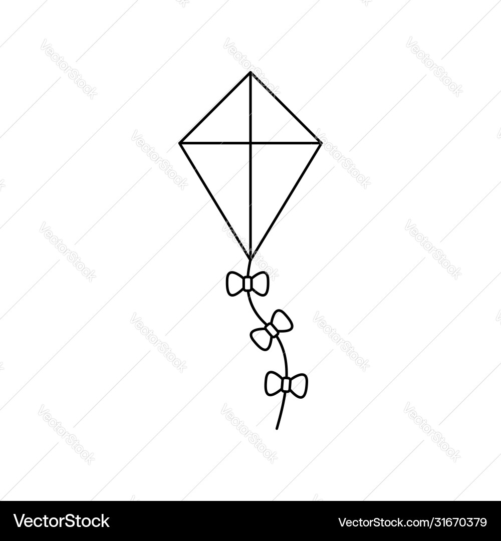 Kite icon black sign Royalty Free Vector Image