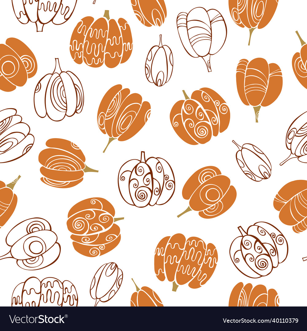 Pumpkins pattern Royalty Free Vector Image - VectorStock
