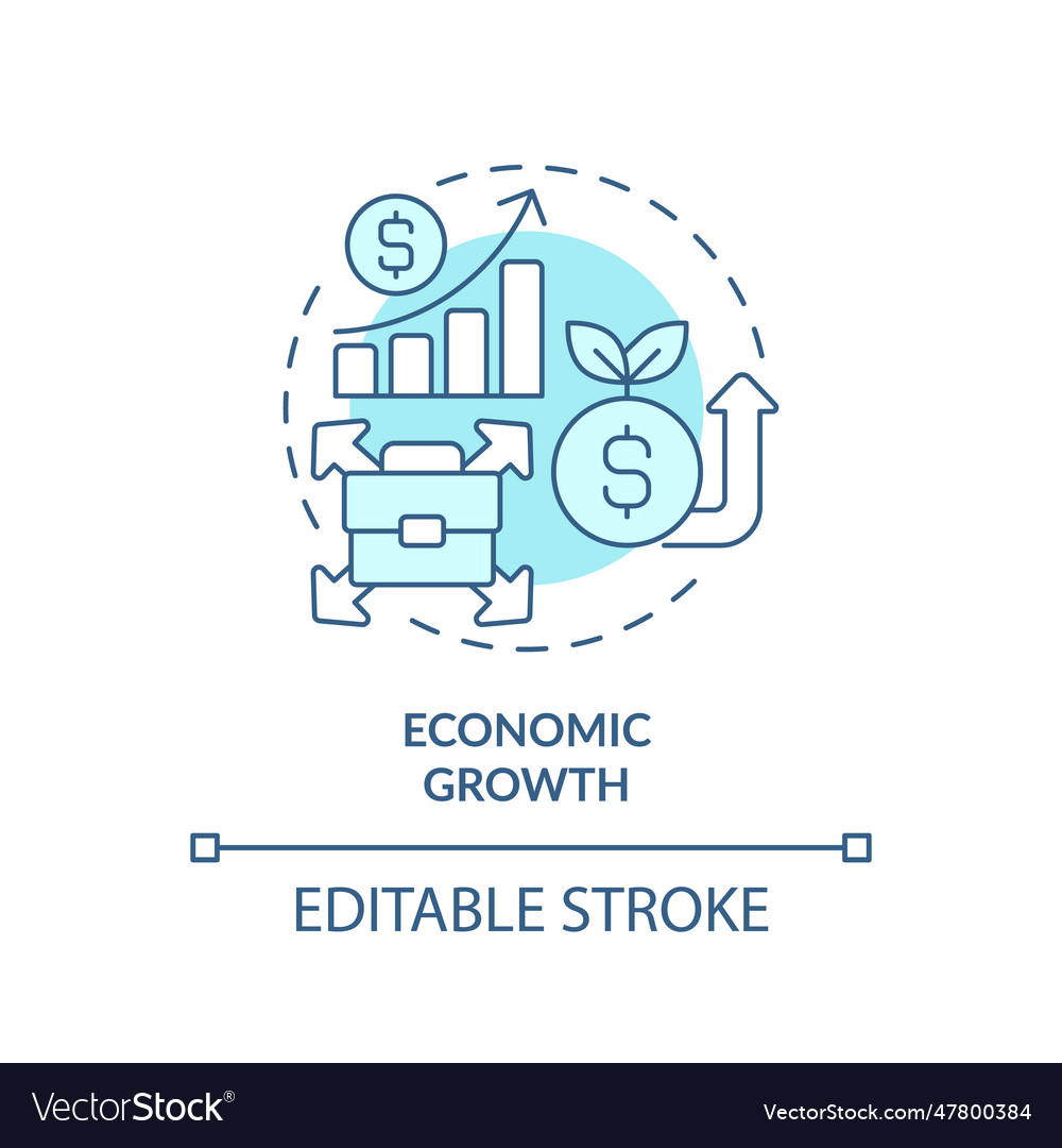 Customizable economic growth linear icon fdi Vector Image Customizable economic growth linear icon fdi Vector Image