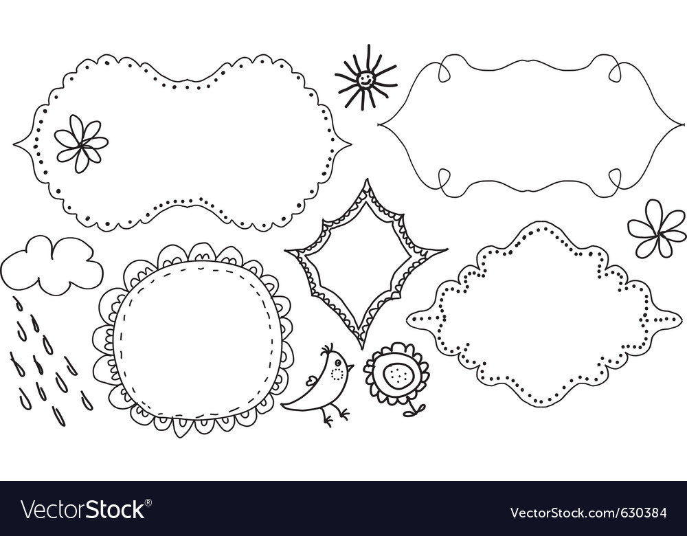 Hand drawn frames Royalty Free Vector Image - VectorStock