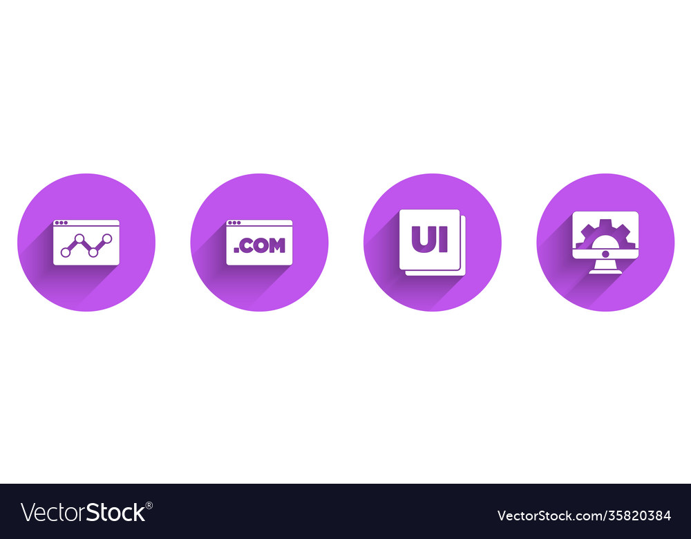 Set website statistic ui or ux design Royalty Free Vector