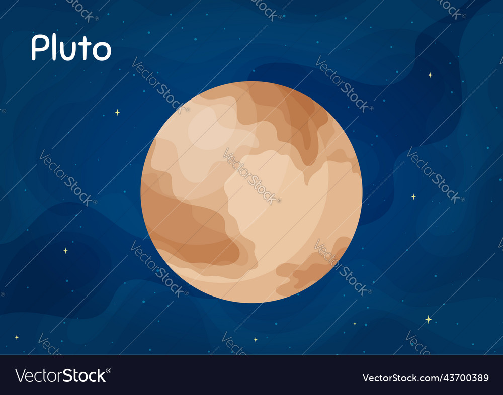 Comic space planet pluto Royalty Free Vector Image