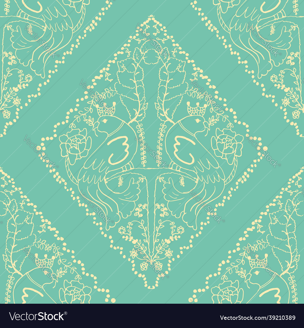 Damask Inspired Seamless Repeat Pattern Royalty Free Vector 