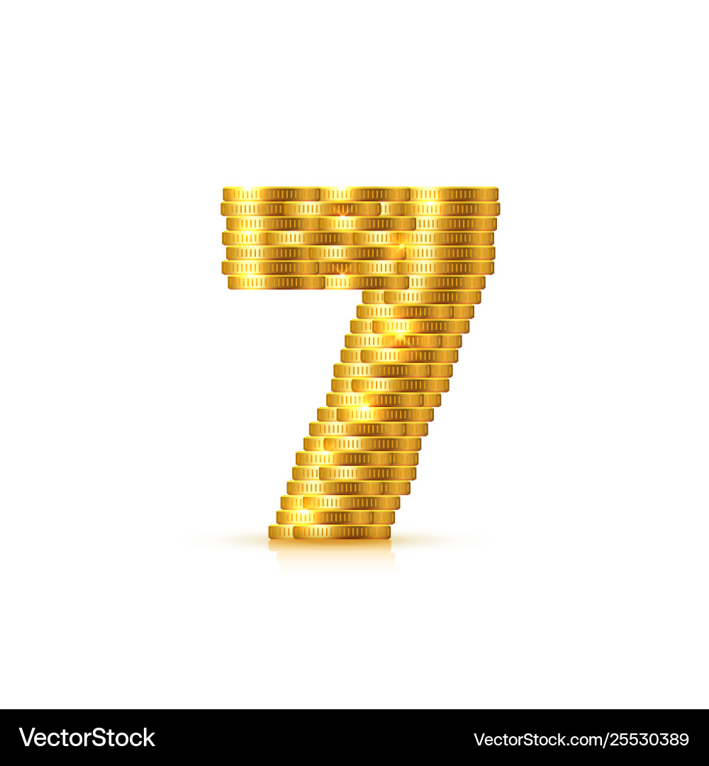 Font style made golden coins Royalty Free Vector Image