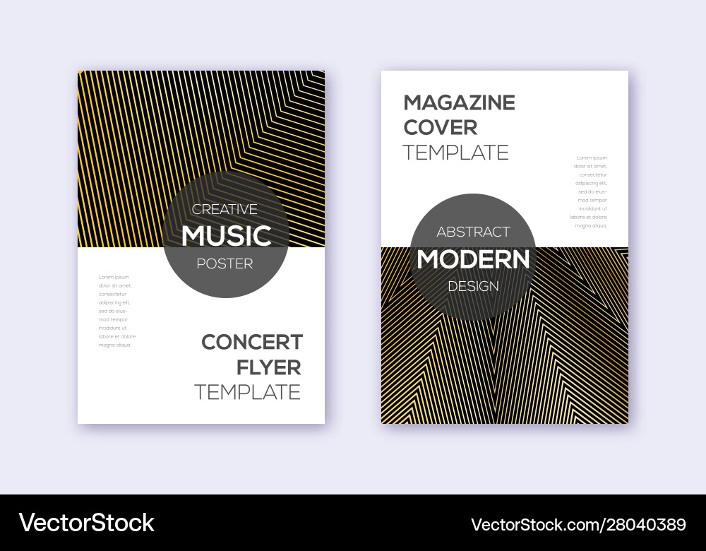Modern cover design template set gold abstract li Vector Image