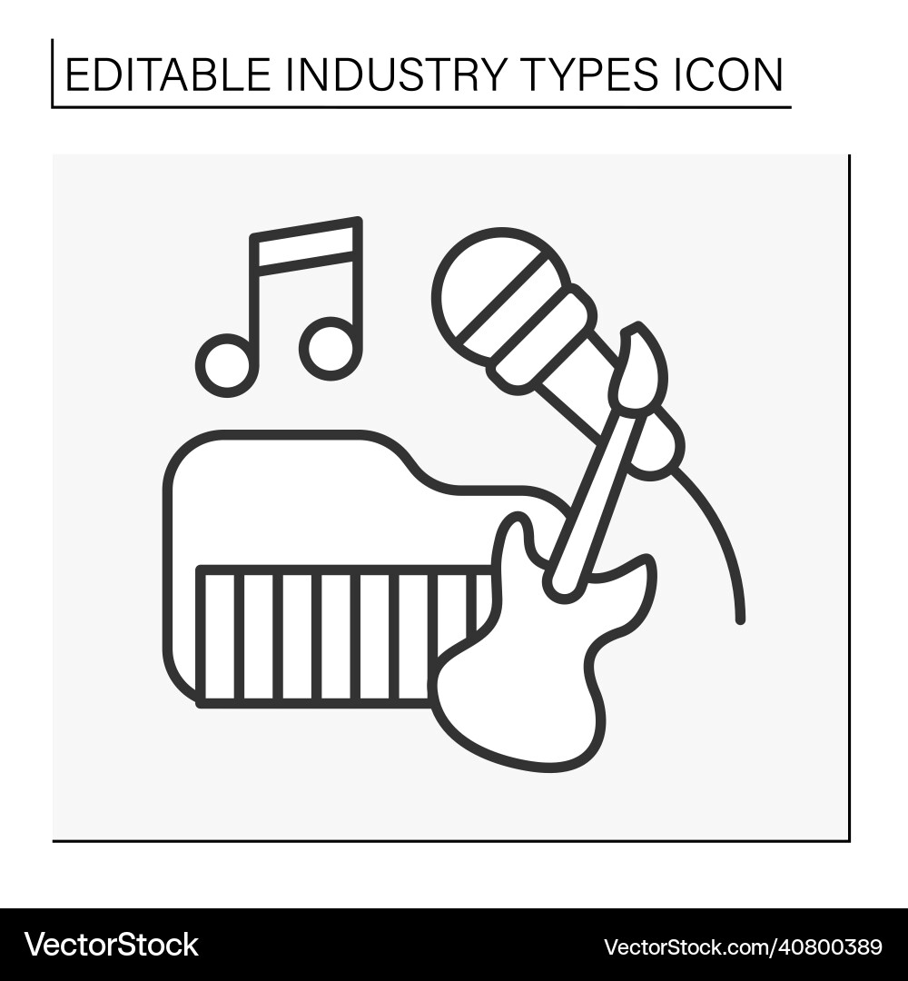 Music industry line icon Royalty Free Vector Image