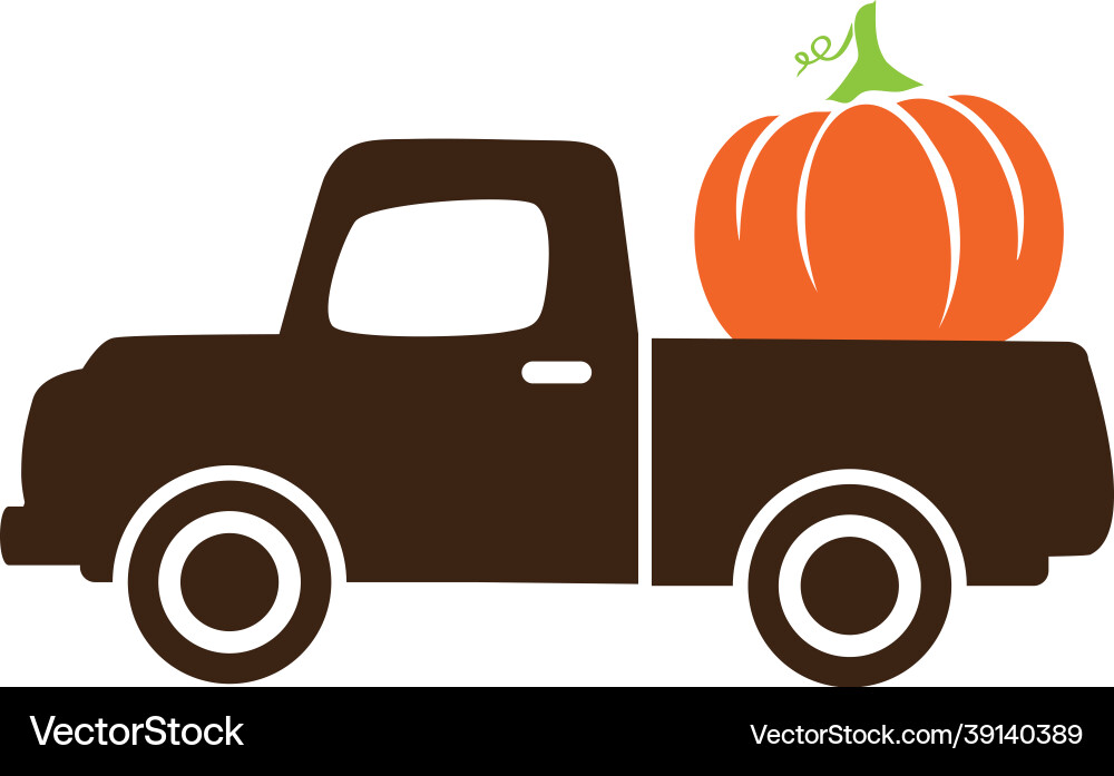 Pumpkin truck Royalty Free Vector Image - VectorStock