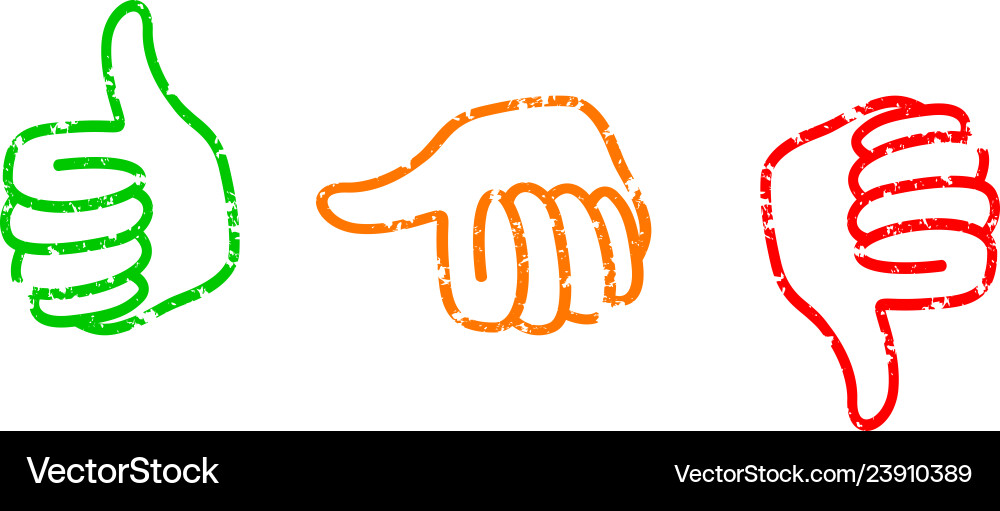 Set of thumbs down stamps Royalty Free Vector Image
