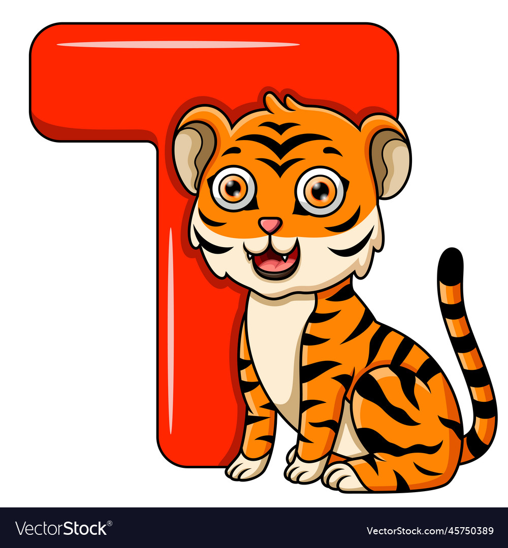 T letter for tiger Royalty Free Vector Image - VectorStock