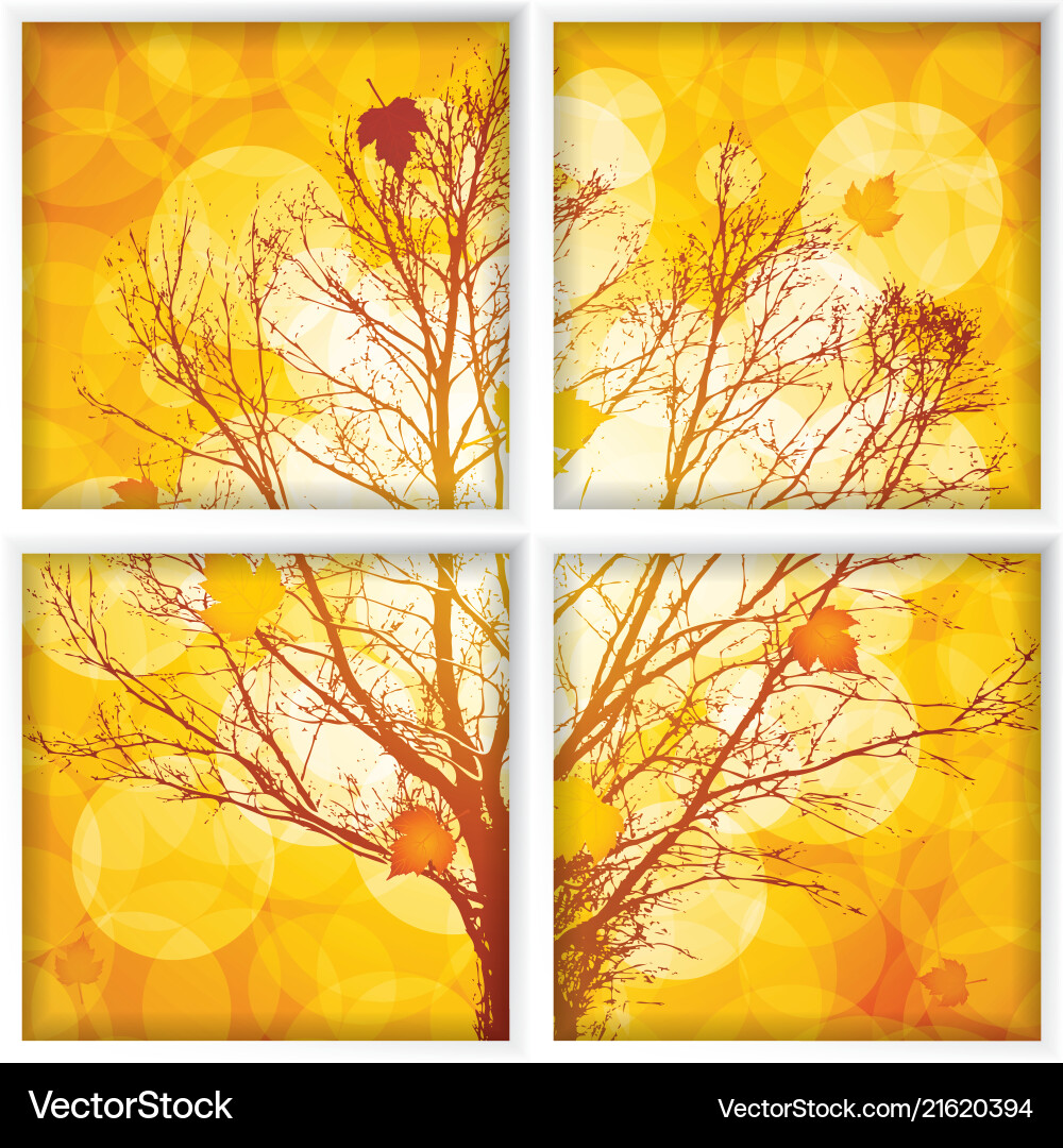 Autumn through a window Royalty Free Vector Image