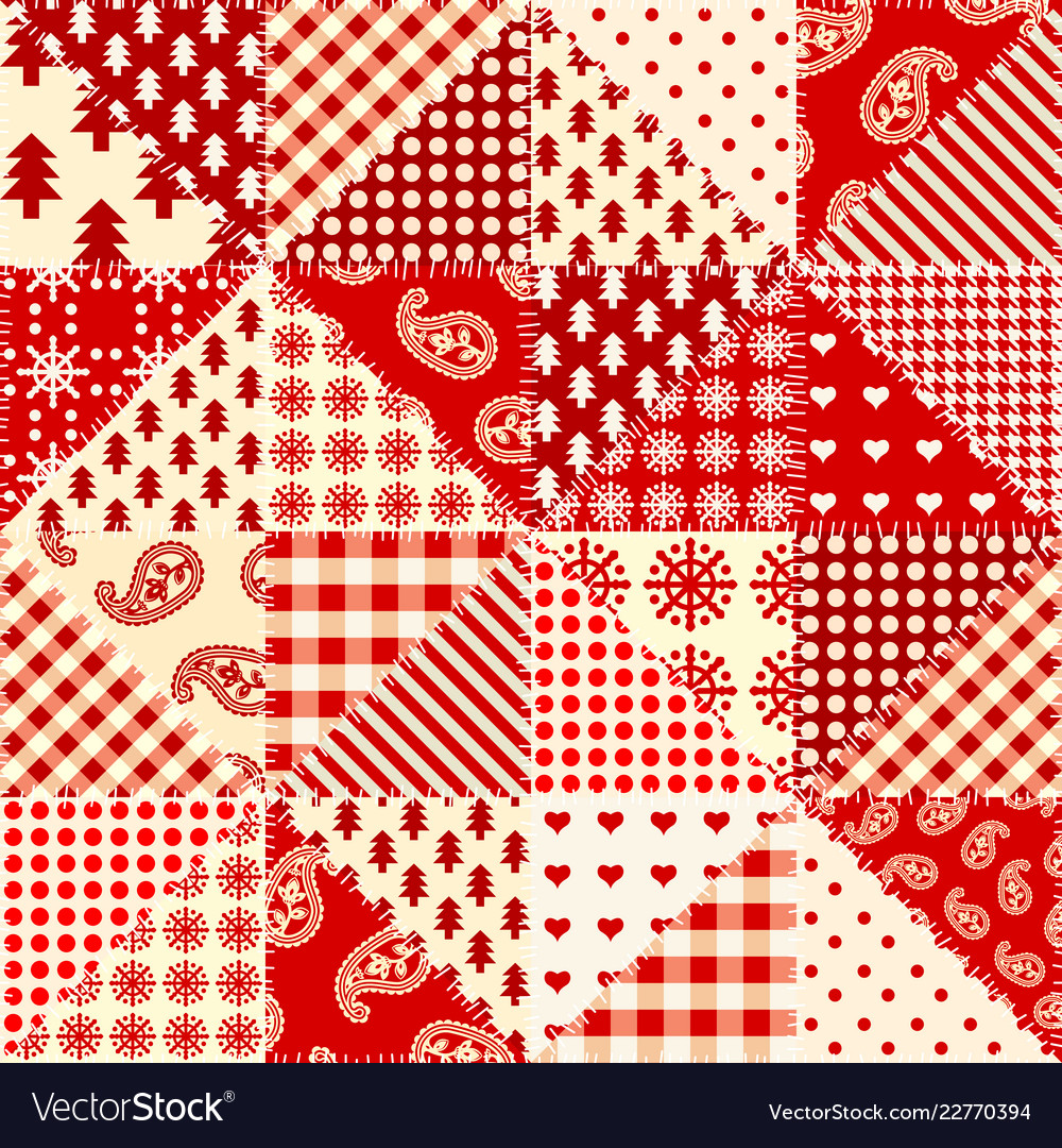 Patchwork geometric pattern seamless quilting Vector Image