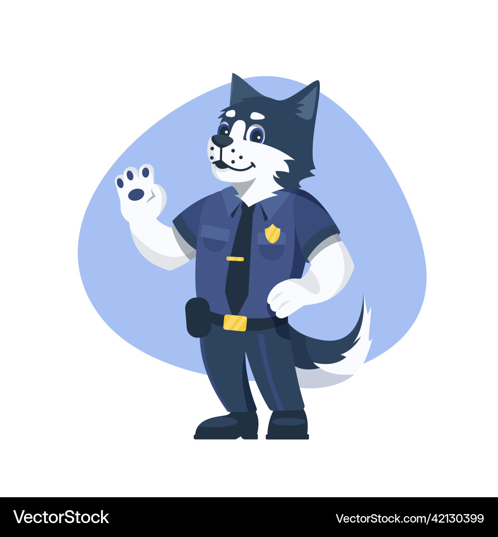 Cartoon dog policeman in uniform Royalty Free Vector Image