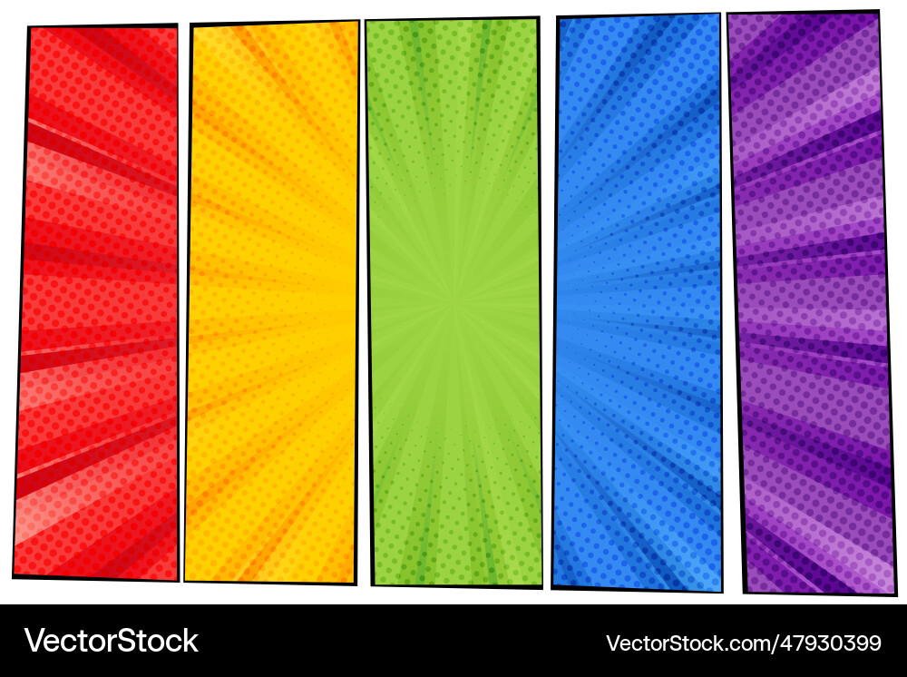 Comic book template radial rays background Vector Image
