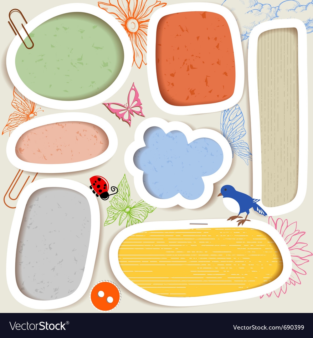 Cute paper frames Royalty Free Vector Image - VectorStock