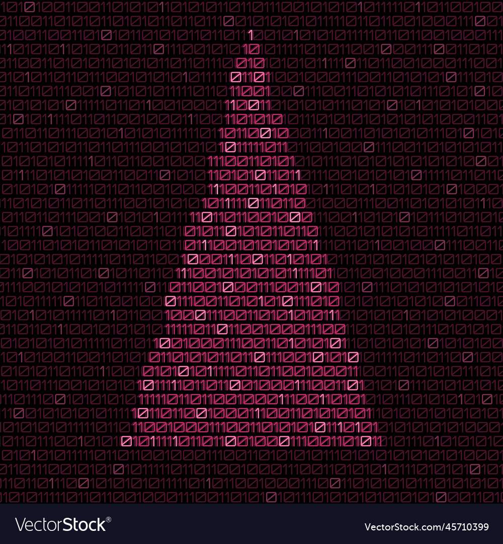 Digital christmas tree with binary code Royalty Free Vector