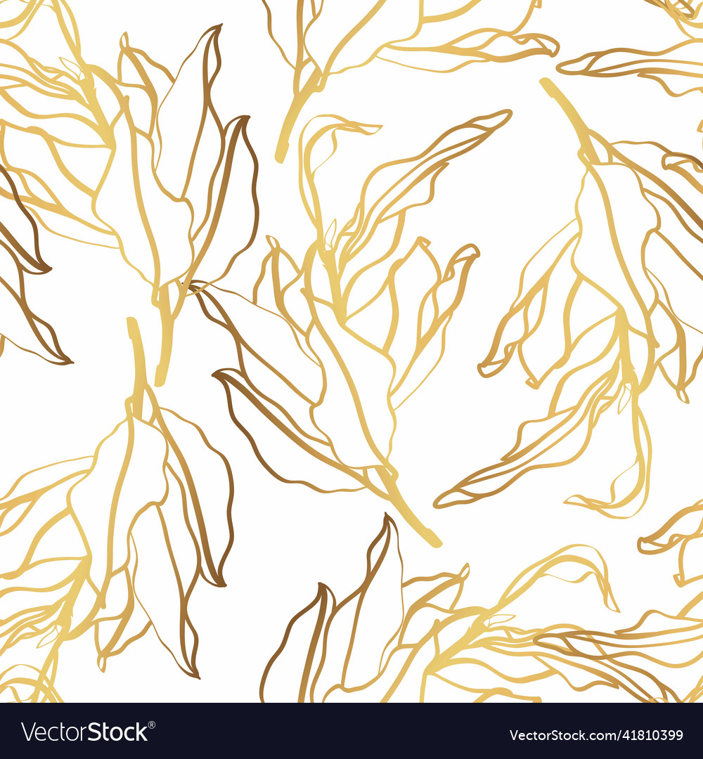 Floral leaves seamless pattern Royalty Free Vector Image