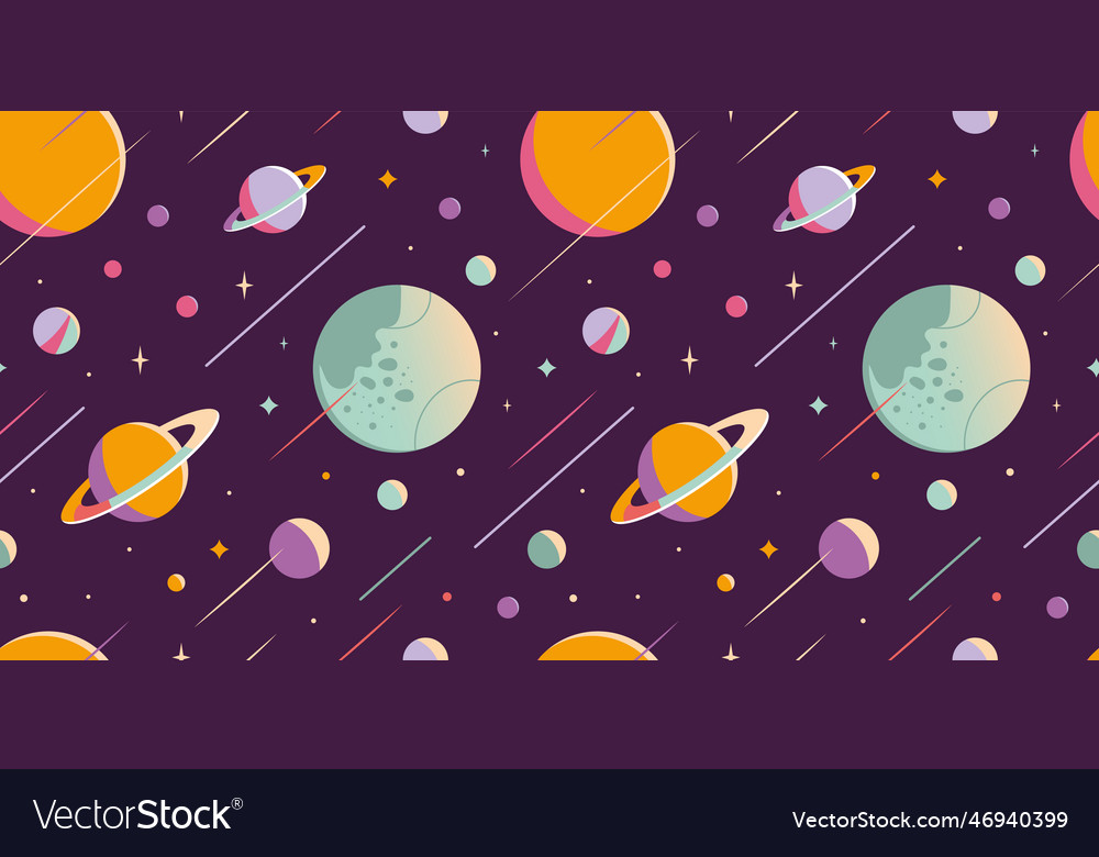 Outer space seamless pattern abstract background Vector Image