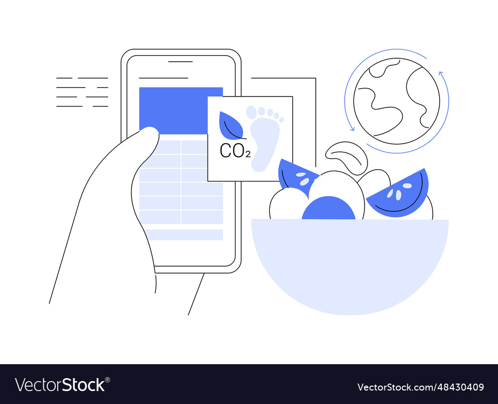 Carbon Footprint Tracking App Abstract Concept Vector Image