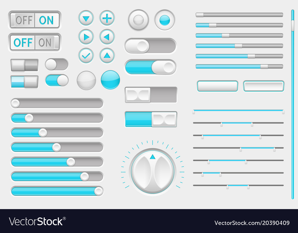 Interface buttons web toggle switch and push Vector Image