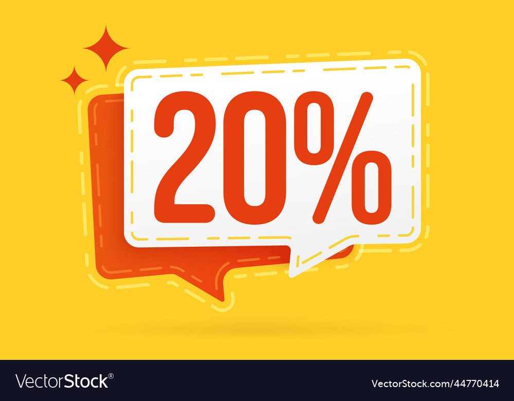20 percent promo label template Royalty Free Vector Image 20 percent promo label template Royalty Free Vector Image