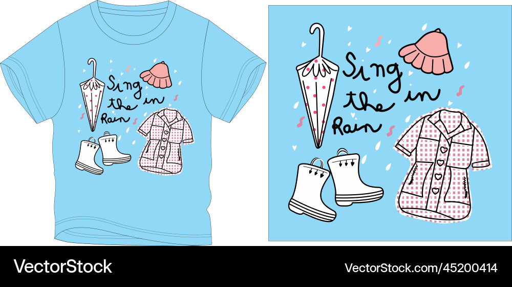 Sing in the rain Royalty Free Vector Image - VectorStock