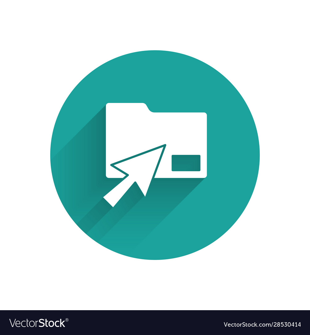 White Cursor Click Document Folder Icon Isolated Vector Image