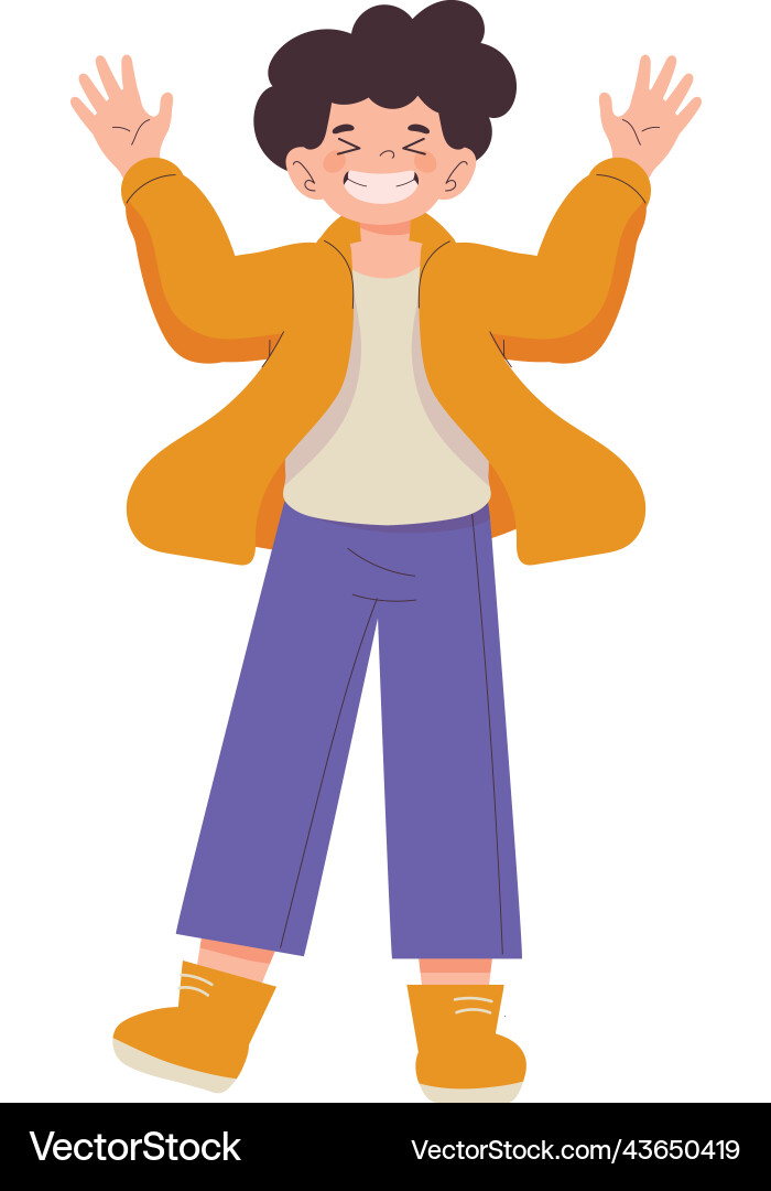 Happy boy smiling Royalty Free Vector Image - VectorStock