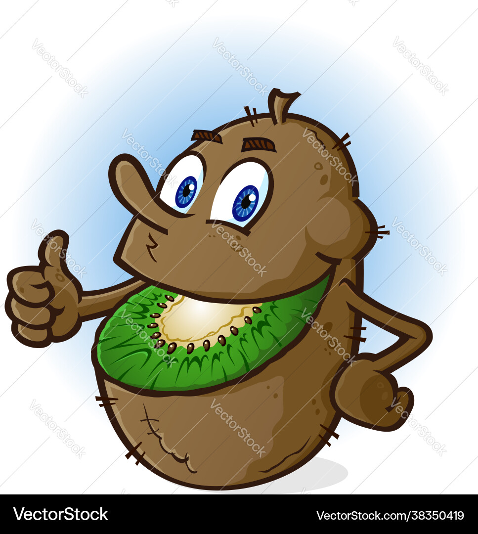 Kiwi fruit cartoon character Royalty Free Vector Image