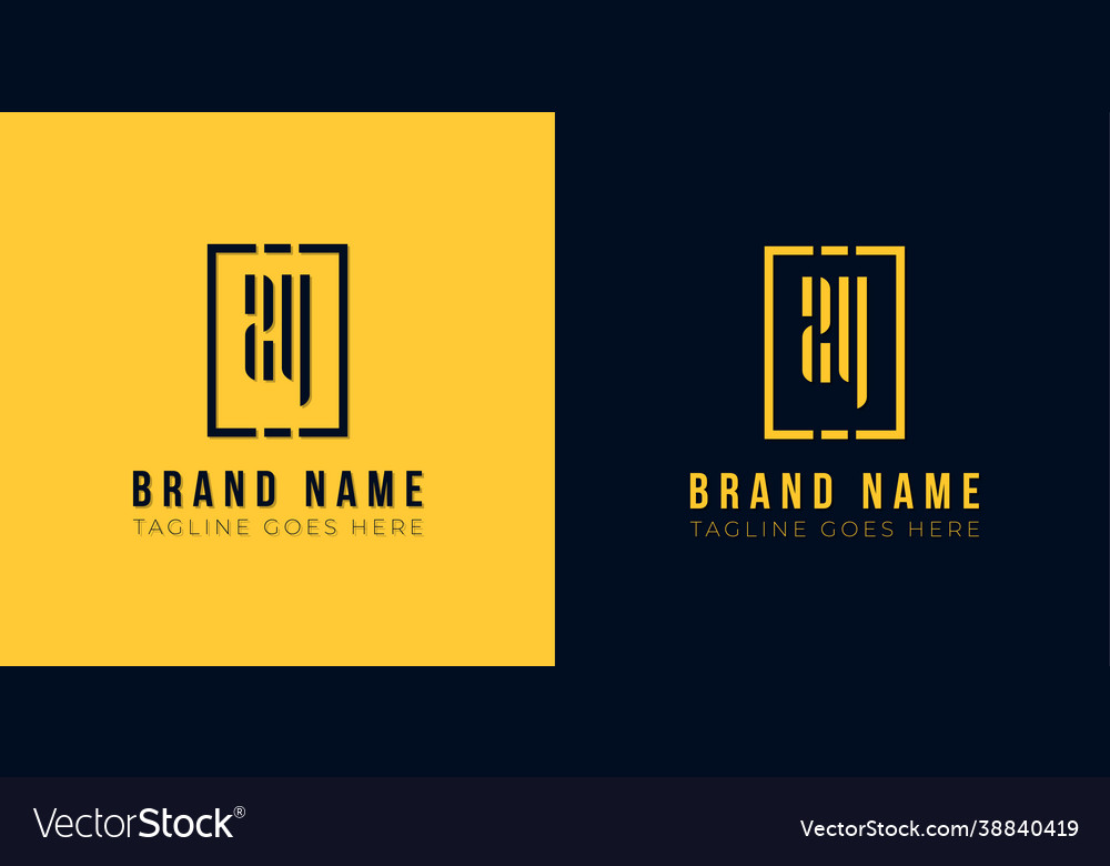 Minimalist Abstract Initial Letter Zy Logo Vector Image