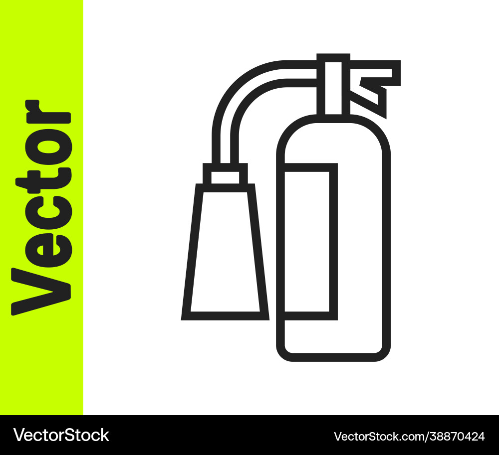 Black line fire extinguisher icon isolated Vector Image