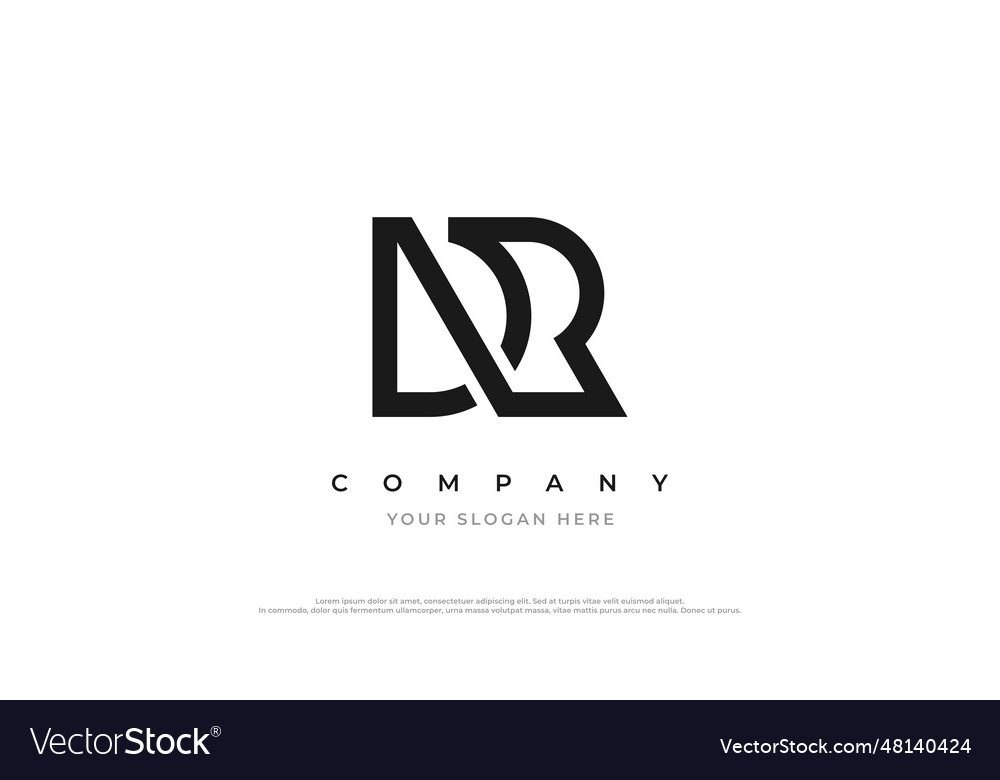 Initial letter dr monogram logo design Royalty Free Vector Initial letter dr monogram logo design Royalty Free Vector