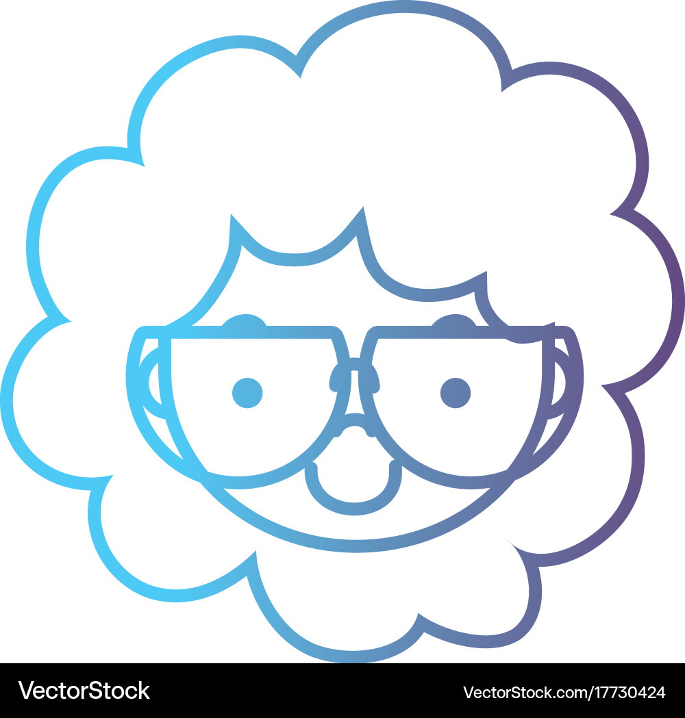 Line avatar boy head with hairstyle design Vector Image