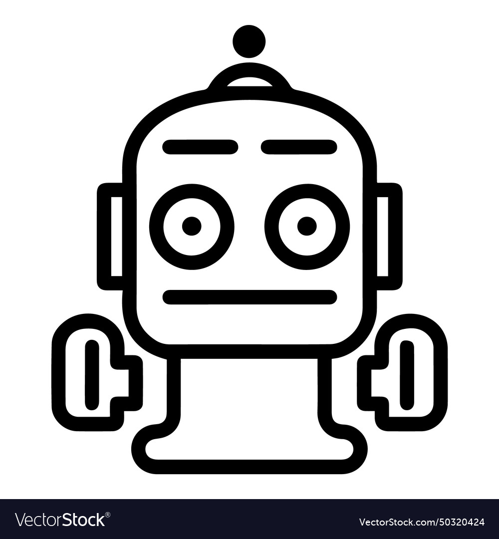 Robot flat icon isolated on white background Vector Image