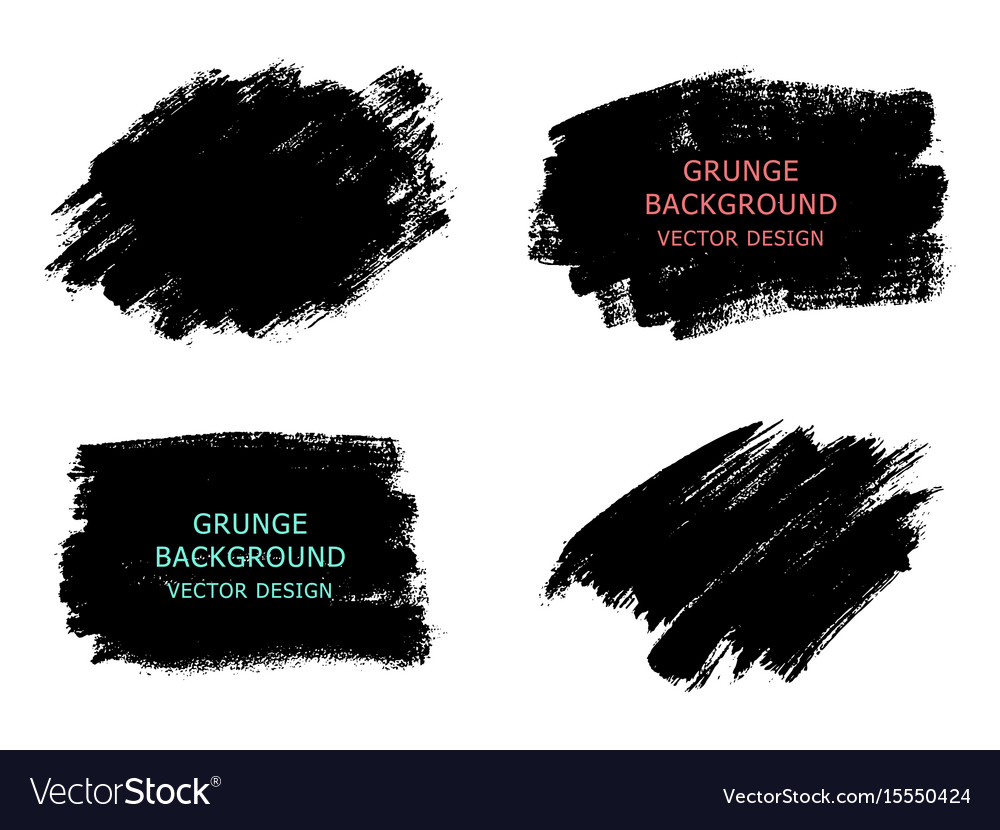 Set of black paint ink brush strokes brushes Vector Image