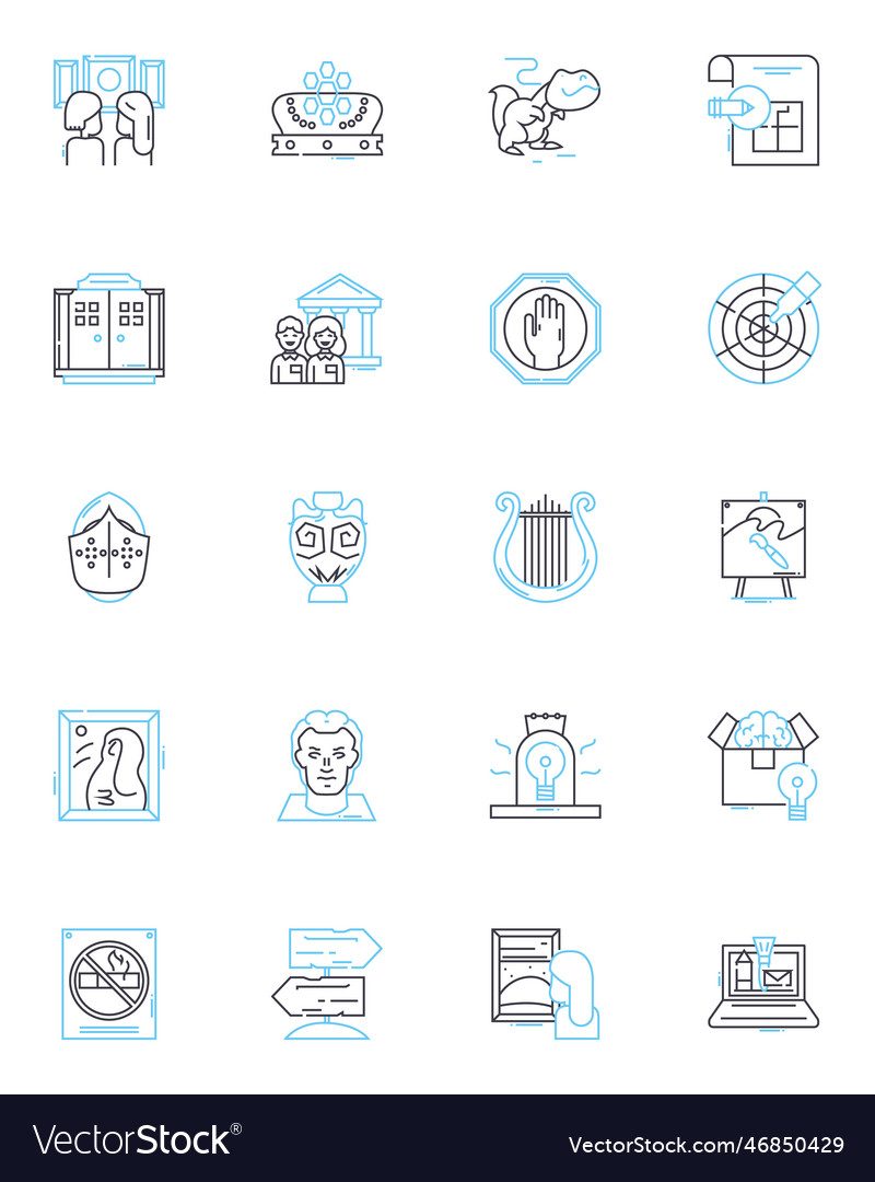 Artifice linear icons set deceit trickery Vector Image Artifice linear icons set deceit trickery Vector Image