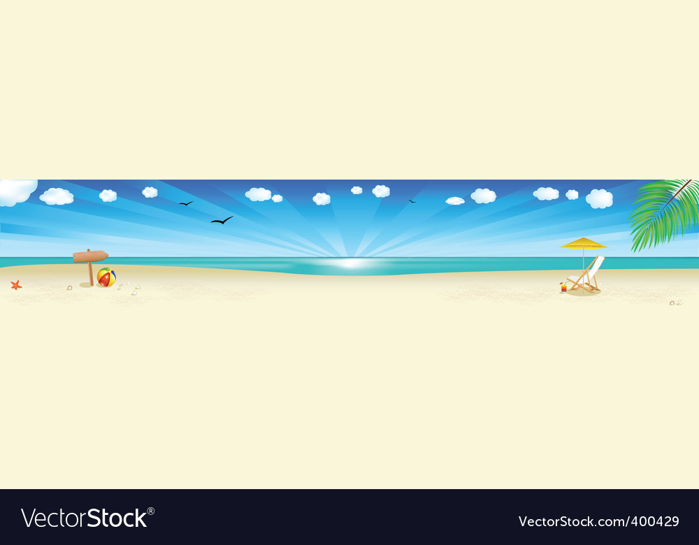 Beach scene Royalty Free Vector Image - VectorStock