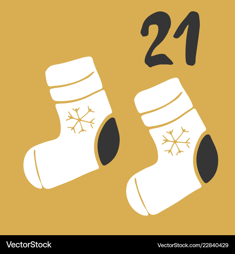 Christmas advent calendar hand drawn elements Vector Image