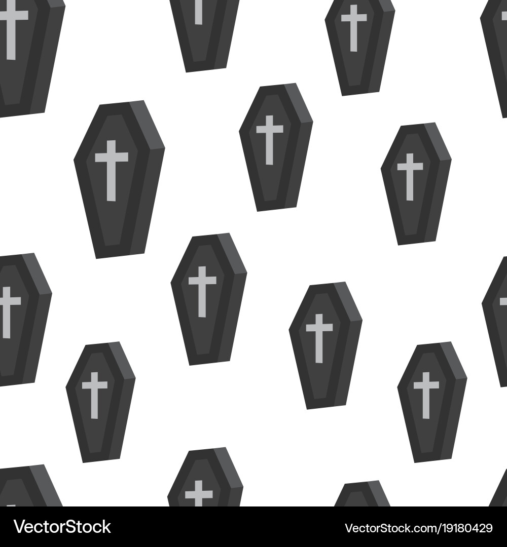 Coffin seamless pattern Royalty Free Vector Image