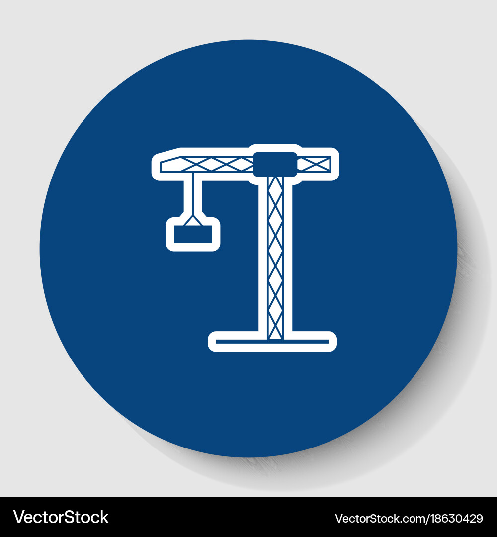 Construction crane sign white contour Royalty Free Vector